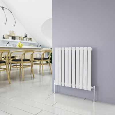 SKY Bathroom Radiator Oval Column 600x590mm White Horizontal Single ...