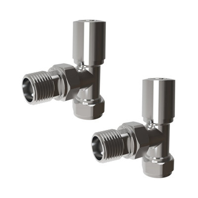 Sky Bathroom Radiator Valves 15mmx1/2" Angled Manual Valves Chrome ...