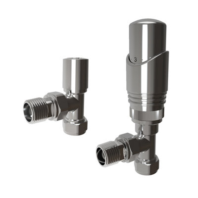 Sky Bathroom Radiator Valves 15mmx1/2" Angled Thermostatic Valves ...