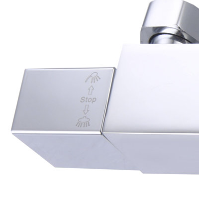SKY Bathroom Square Exposed Thermostatic Mixer Shower Set With Shower ...