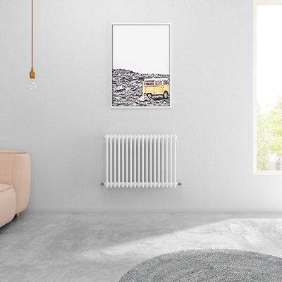 Buy SKY Bathroom White Radiator 2 Column Cast Iron 600x830mm Horizontal ...