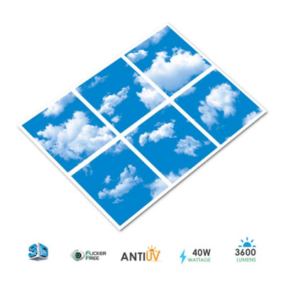 SKY Cloud LED Panel 3D version, 60x60cms, 40W (6 pcs set)