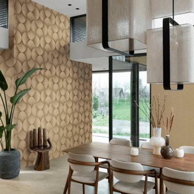 Sky Lounge Gold Geometric Wallpaper 608243 | DIY at B&Q