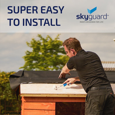 SkyGuard Shed Roof Kit - EPDM Rubber Roofing Kit for Sheds & Outbuildings (2.8m x 3m)