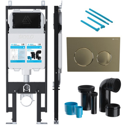 Skylo Ultra Slim Wall Hung Toilet Frame & Concealed Cistern Set with ...