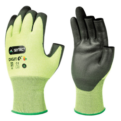 SKYTEC Digit 5 Precision Handling Cut Resistant Fingerless Work Gloves ...