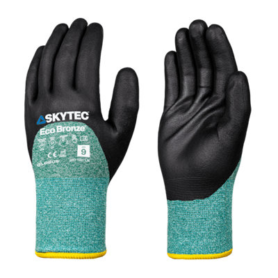 SKYTEC Eco Bronze Recycled Nitrile Foam Coated Work Gloves - Size 6 - XS