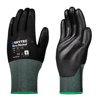 SKYTEC Eco Nickel Biodegradable PU Coated Tear Resistant Work Gloves - Size 7 - S