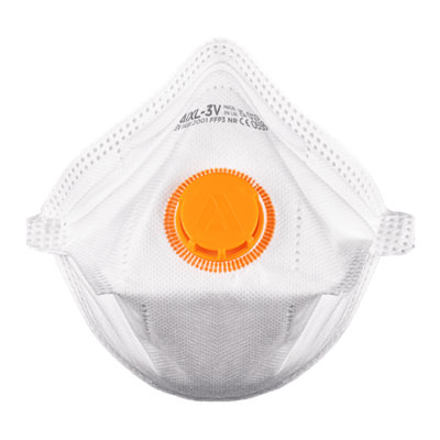 SKYTEC IX-3V FFP3 Disposable Fold Flat Dust Mask with Valve (BOX of 15 ...