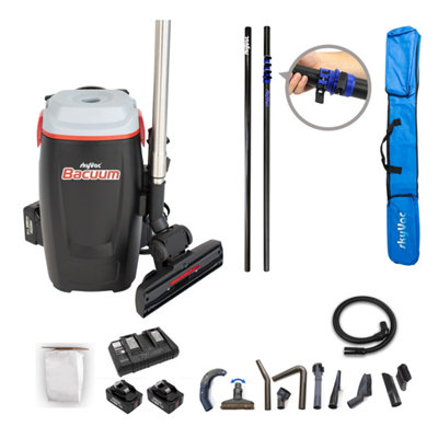 SkyVac Bacuum High-Level Back-Pack Vacuum Mains Powered 5.5M Telescopic ...