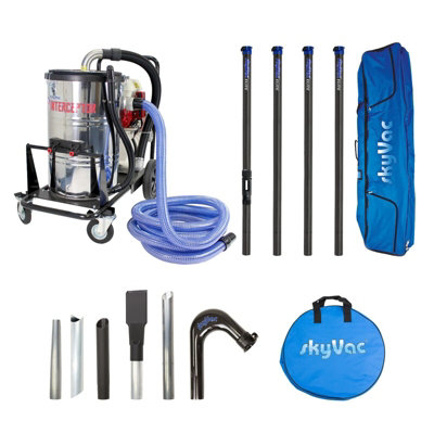 SkyVac Interceptor Gutter Vacuum, 4 Elite Pole Package. On-board Honda ...