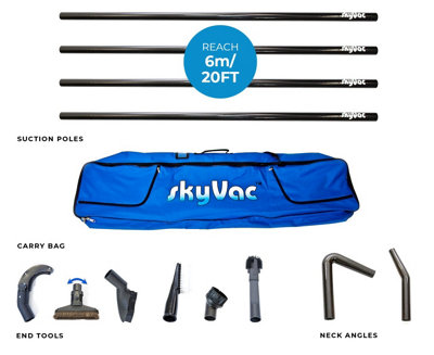 SkyVac Internal Suction Pole Set - For Internal High level Cleaning. 4 ...