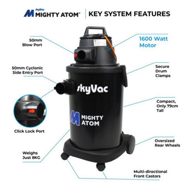 SkyVac Mighty Atom High Reach Pole System 6 Pole Package - Elevate 44mm ...
