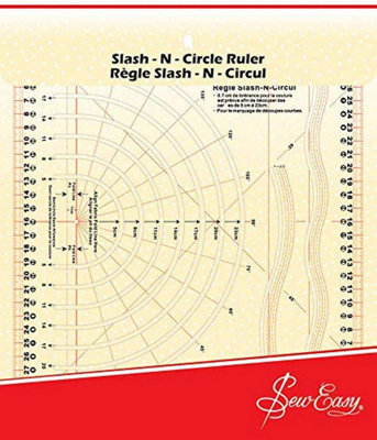 SLASH N CIRCLE RULER - Rule: Slash 'n' Circle : 31cm x 26cm - Sew Easy