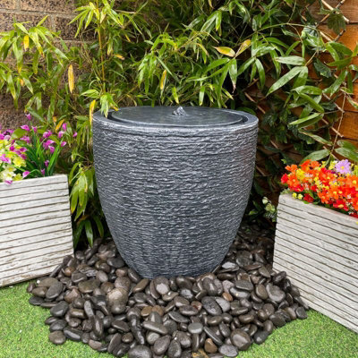 Slate Effect Avril Modern Mains Plugin Powered Water Feature | DIY at B&Q