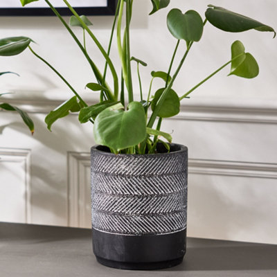 Slate Grey Cement Tall Planter Indoor Flower Pot Houseplant Outdoor ...