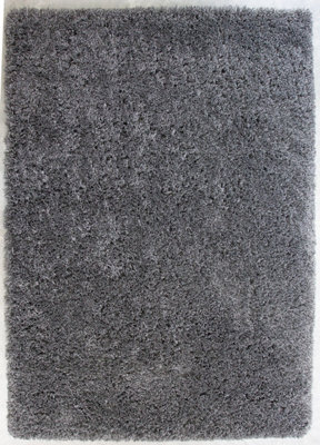 Slate Grey Thick Soft Shaggy Area Rug 60x110cm | DIY at B&Q