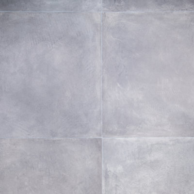 Slate Grey Tile Style Soft Lino Flooring 4m Width Sheet Vinyl R10 Slip ...