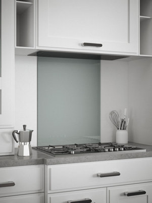 SLATE GREY TOUGHENED GLASS KITCHEN SPLASHBACK - 600MM X 750MM X 6MM ...