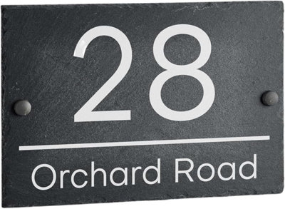 Slate House Sign Personalised Door Number Plaque 20cm x 15cm