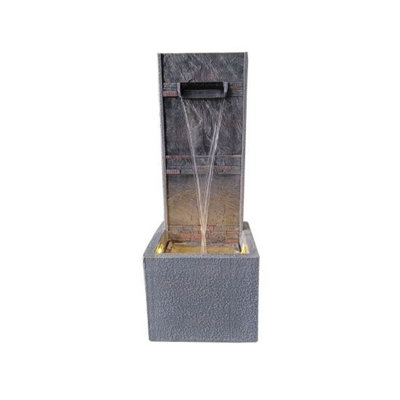 Slate Oasis Wall Solar Powered Water Feature With Cover