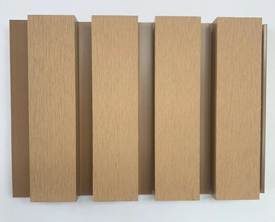 Slatted Cladding Boards Brown Composite 10 Pack