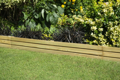 Slatted Wooden Garden Edging 120cm - Pack of 3