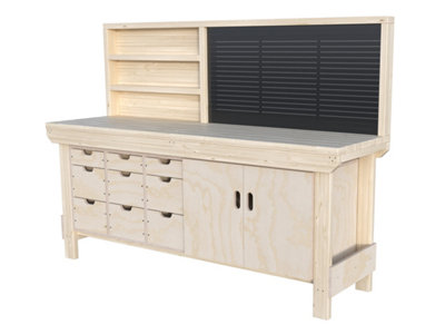 Slatted wooden log store with door W-79cm, H-126cm, D-88cm - natural ...