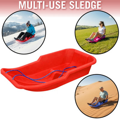 Sledge Large Snow Sledge Sled Toboggan - Red