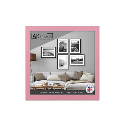Sleek 40x40cm Pastel Pink Thin Modern Picture Frame - Slim and Design for Posters, Prints and ...