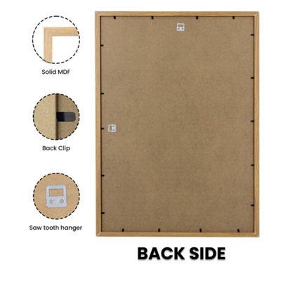 Sleek 60x40cm Oak Thin Modern Picture Frame - Slim and Design for ...