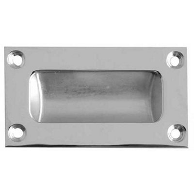 Sleek 89mm Satin Chrome Flush Pulls for Doors and Drawers - Recessed ...