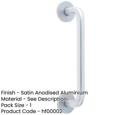 Sleek Aluminium D Shape Pull Handle with Rose Fixing in Satin Anodised ...