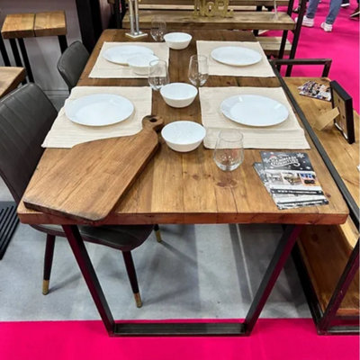 Sleek and Slender Reclaimed Dining Table - 160x90cm (seats 2-4 people)