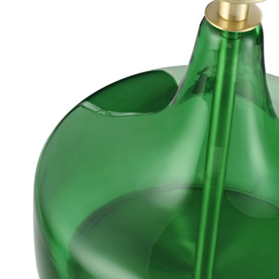 Sleek Design Modern Emerald Green Glass Table Lamp Base with Satin ...