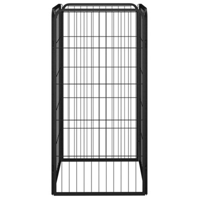 Sleek Dog Playpen 4 Panels Black 50x100 cm Powder-coated Steel