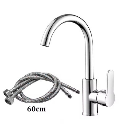 Sleek Flow Chrome Kitchen Mixer Tap with Swivel Spout