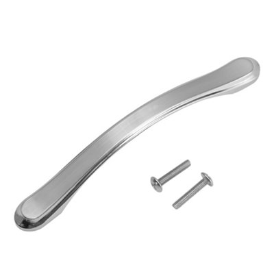 Sleek Silver Cabinet Pull Handles with Screws 2Pcs/Pack 128mm Centres