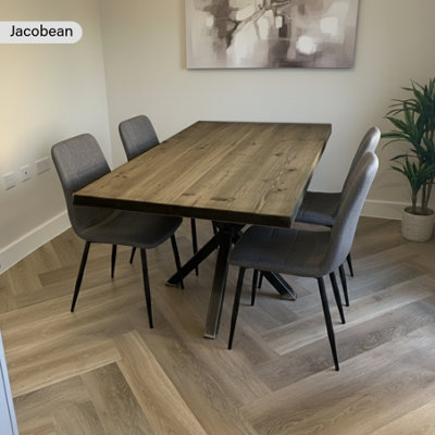 Sleek & Slender Reclaimed Dining Table - Jacobean