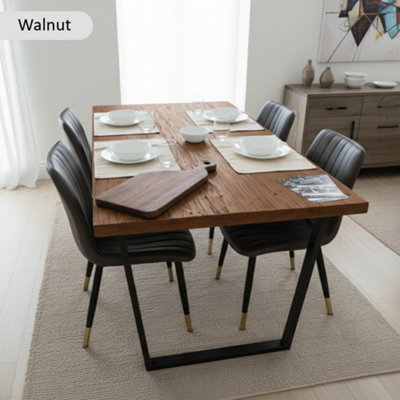 Sleek & Slender Reclaimed Dining Table - Walnut