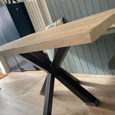 Sleek & Slender Reclaimed Dining Table with Spider Leg - 120cm(L) x ...