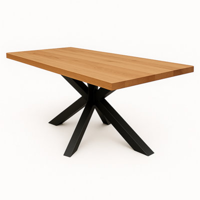 SLEEK & SLENDER RECLAIMED DINING TABLE WITH SPIDER LEG - MID OAK