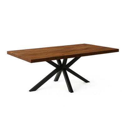Sleek & Slender Reclaimed Dining Table with Spider Leg - Walnut