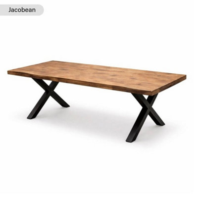 Sleek & Slender Rustic Dining Table - Jacobean