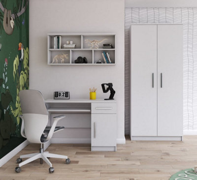 Sleek White Matt Computer Desk H760mm W1100mm D500mm - Efficient ...