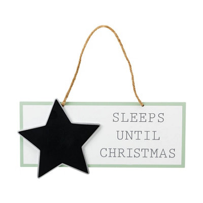 Sleeps Until Christmas Countdown Chalk Board Sign