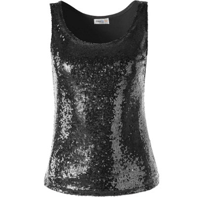 Sleeveless Sequin Top - women -303753 - black L