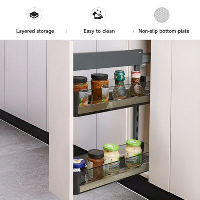 Slide Out Storage Drawer,2 Tier Pull Out Kitchen Storage,Pantry Shelves ...