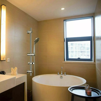 Slider Rail Shower Riser Head Kit with Soap Bar Holder 1.5m Hose ...