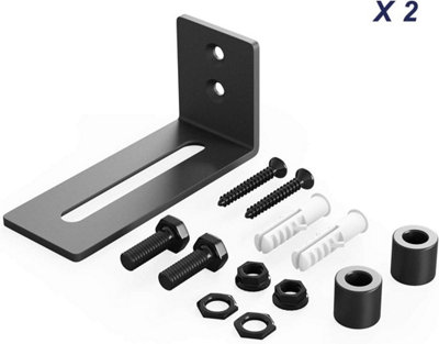Sliding Door Floor Guide Boyel Living 3.66 In. Black Steel Adjustable ...